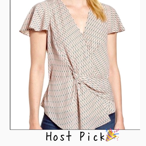 Trouve | Tops | Trouve Knot Front Drapey Blouse Chiffon | Poshmark